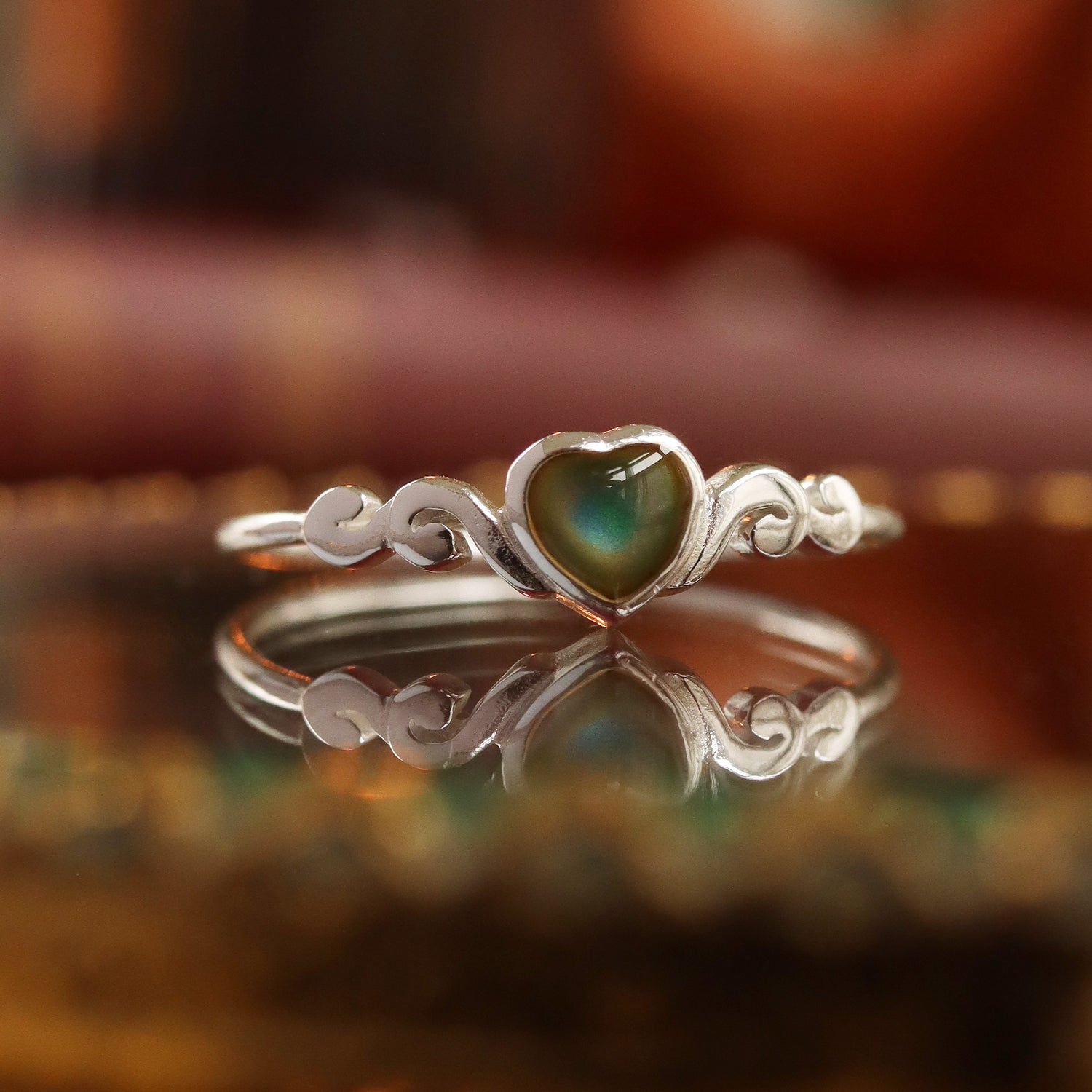Mystic Heart Mood Stone Silver Ring – Shop Dixi