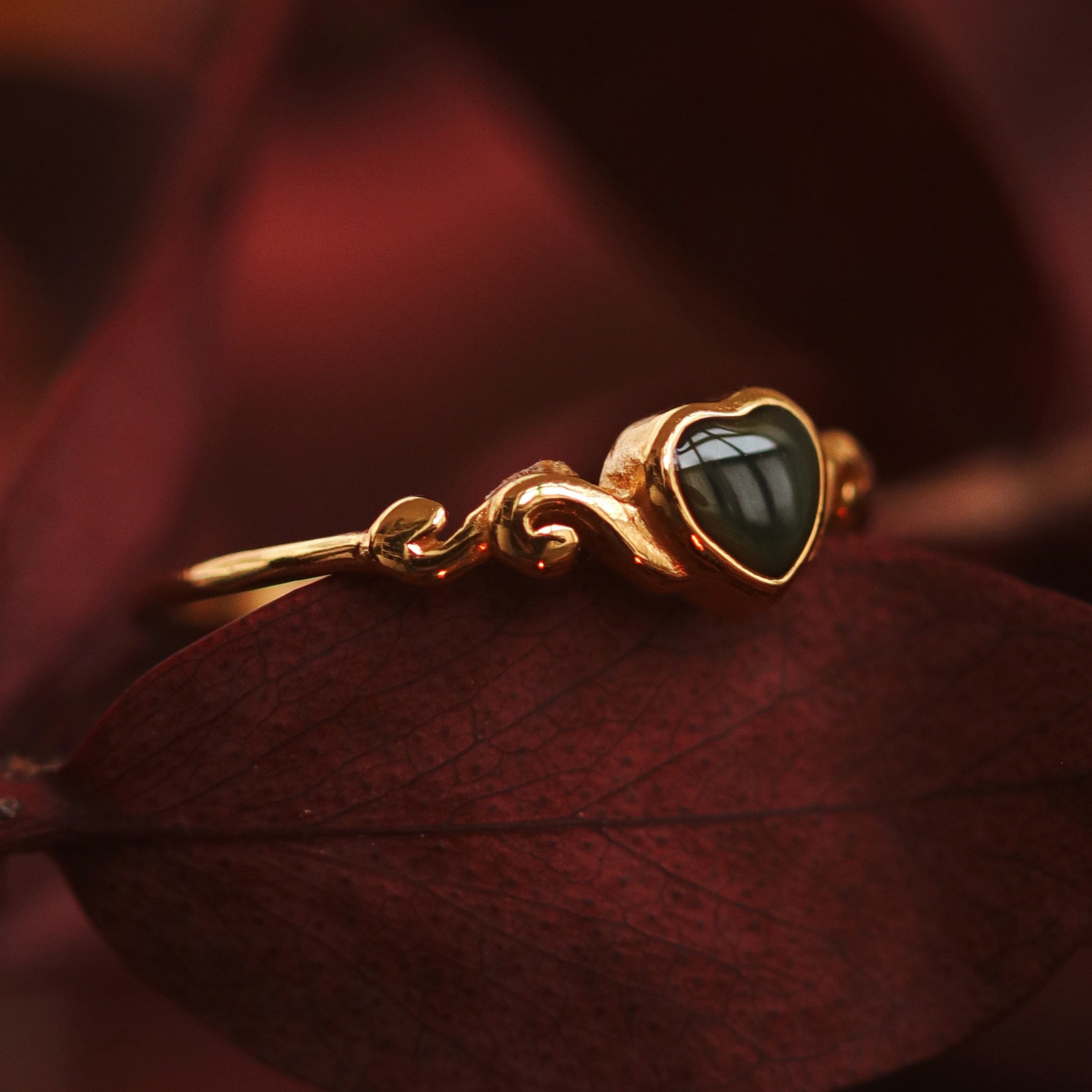 Mystic Heart Mood Stone Gold Ring – Shop Dixi