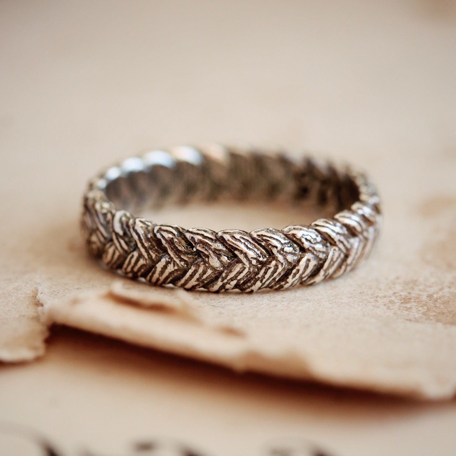 Shop Dixi Sterling Silver Mourning Inspired Braid Ring